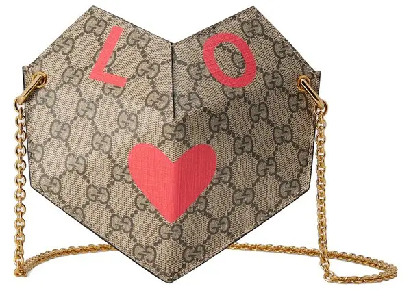 Gucci Small Gg Supreme Heart Bag