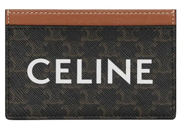 Celine Print Triomphe Card Holder - Tan