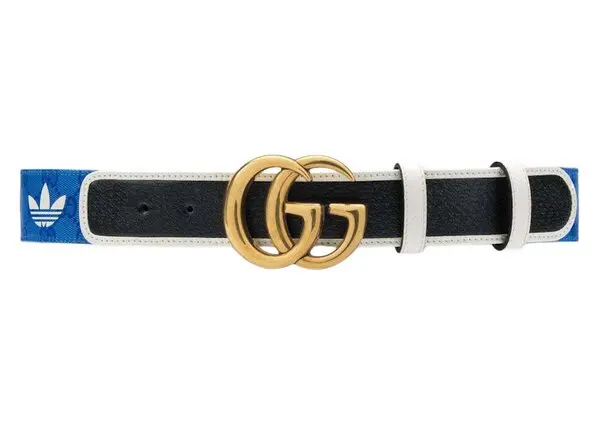 Gucci X Adidas Gg Canvas Belt - Blue/black/white