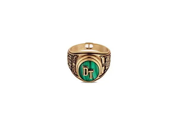 Dior Tears Ring In Gold And Malachite - Gold/malachite