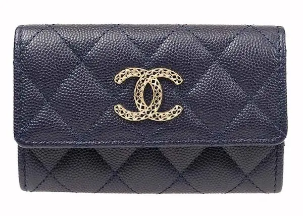 Chanel Cc Card Holder - Navy Blue (ap3187)