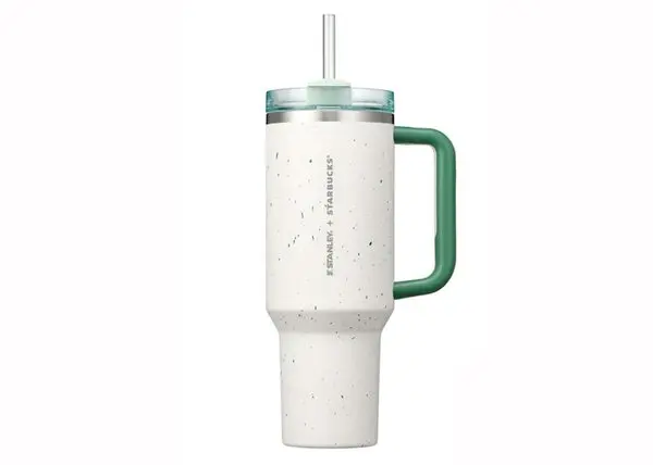 STANLEY Starbucks Korea Exclusive Flowstate Quencher 40oz Tumbler - Green Pebble