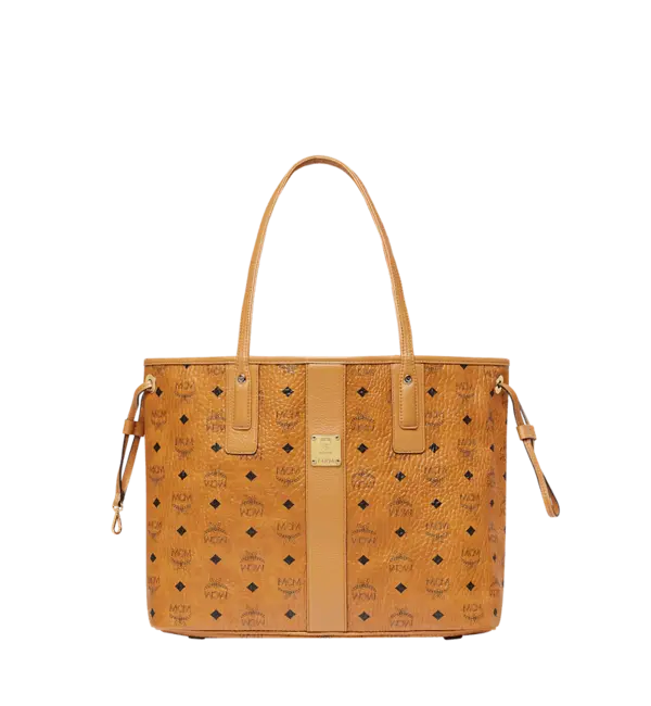 Mcm Reversible Liz Shopper Visetos Medium - Cognac