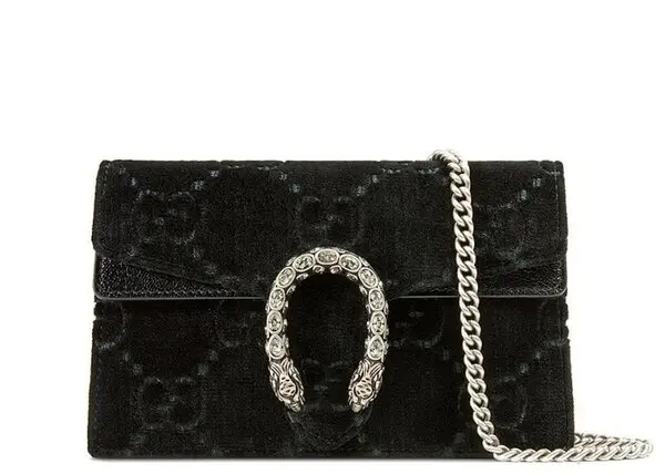 Gucci Dionysus Gg Velvet Super Mini - Black