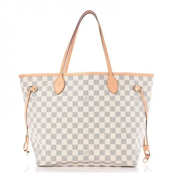 LOUIS VUITTON Neo Neverfull Damier Azur Mm - Rose Ballerine