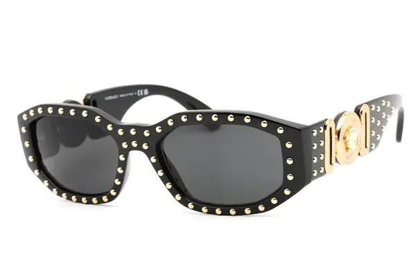 Versace Medusa Biggie Sunglasses - Black/gold Studded (ve4361/539787)