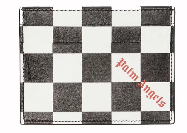 Palm Angels Checker Print Card Holder - Black/white