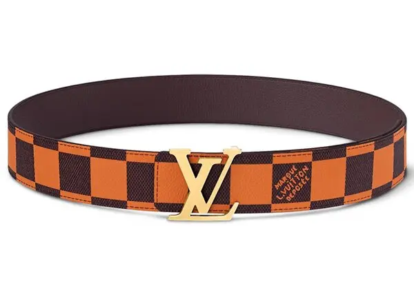 LOUIS VUITTON Initiales 40mm Reversible Belt Damier Pop - Orange