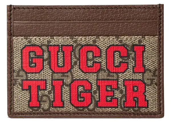 Gucci Tiger Card Case - Beige/ebony