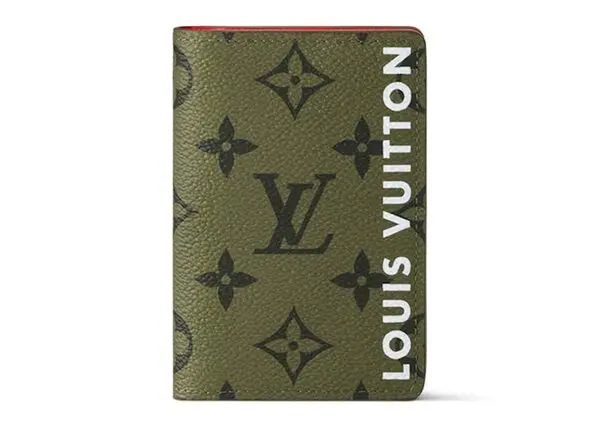 LOUIS VUITTON Pocket Organizer - Khaki Green/vermillion Red
