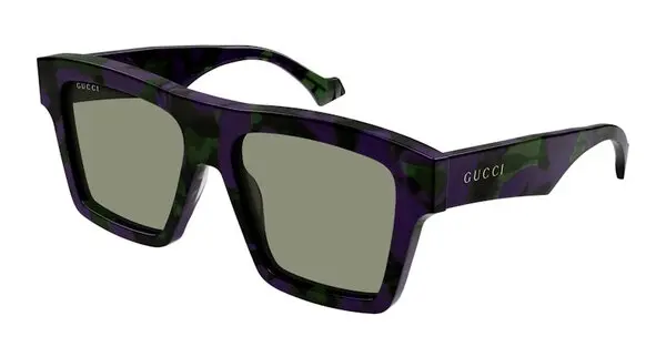 Gucci Tortoise Square Frame Sunglasses - Havana/purple/green (gg0962s