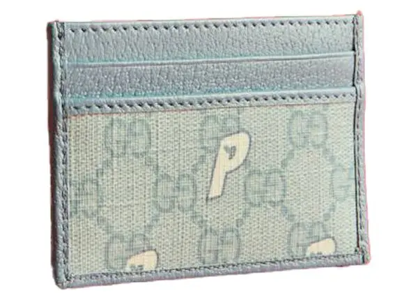 PALACE X Gucci Ggp Supreme Card Case - Pale Blue