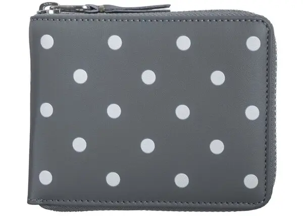 Comme Des Garçons Sa7100pd Wallet Polka Dots - Grey