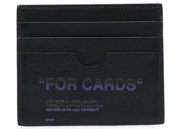 Off-White Card Case Quote - Black/purple