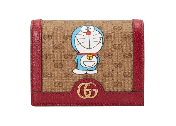 Gucci X Doraemon Card Case - Ebony/beige