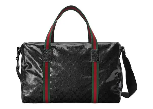 Gucci Large Duffle Bag With Web - Black