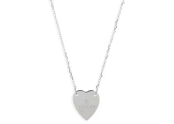 Gucci Trademark Heart Necklace - Silver