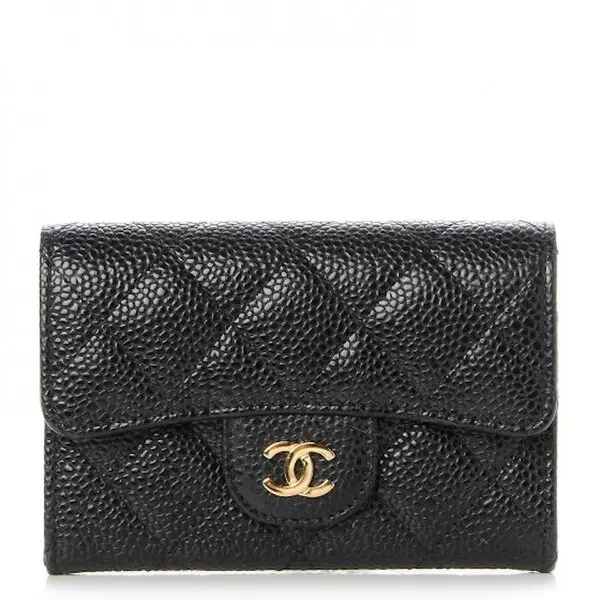 Chanel Card Holder Quilted Diamond - Black/burgundy