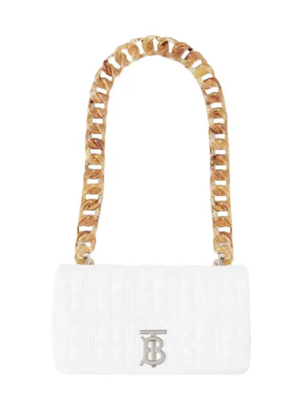 Burberry Small Lola Quilted Shoulder Bag - White