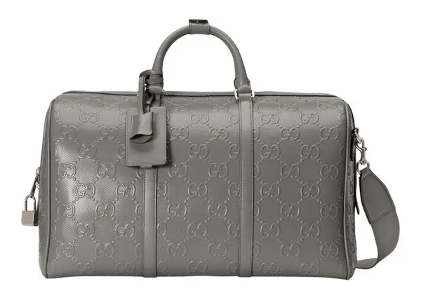 Gucci Gg Embossed Duffle Bag - Grey
