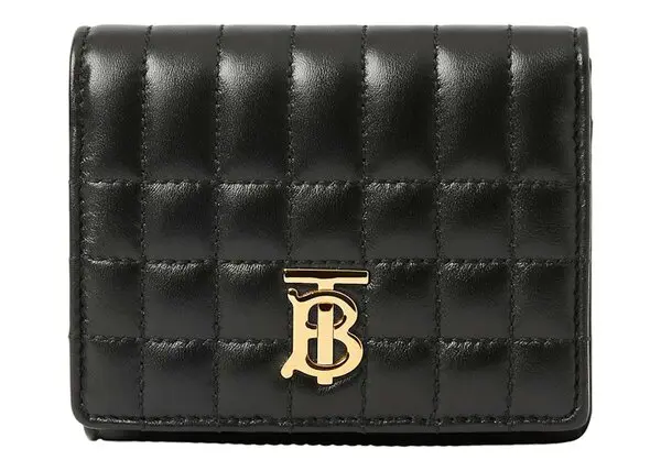 Burberry Quilted Leather Small Lola Folding Wallet - Black/light Gold