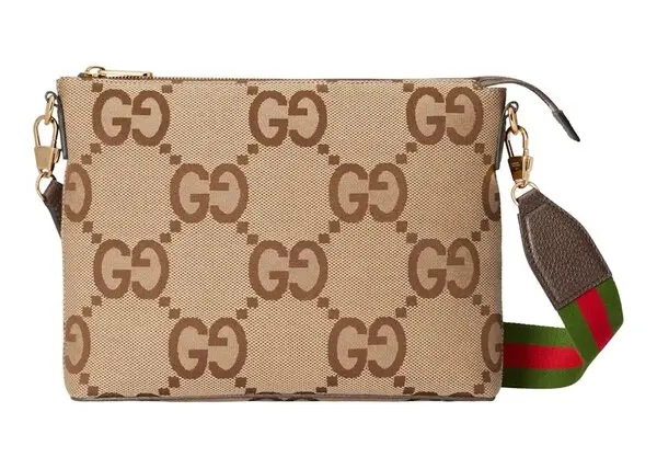 Gucci Jumbo Gg Messenger Bag - Camel/ebony