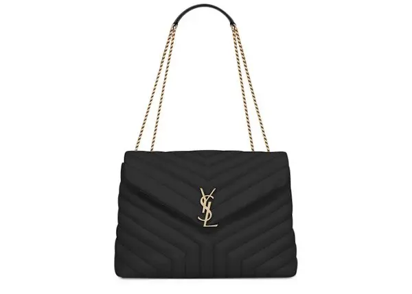 Saint Laurent Loulou Medium Matelasse Y Leather Bag - Black