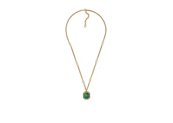 Dior Tears Pendant Necklace - Gold/malachite