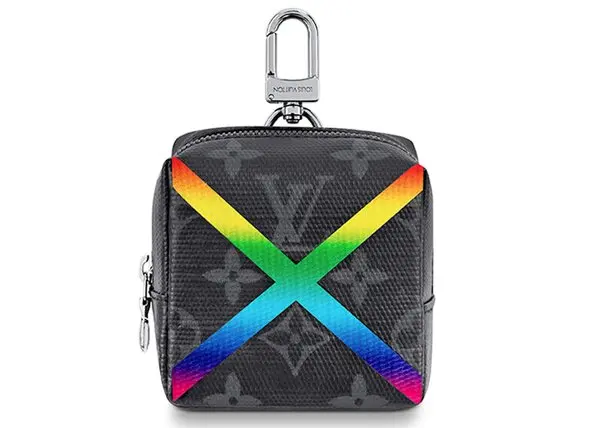 LOUIS VUITTON Box Pouch Bag Charm Monogram Eclipsein - Black/rainbow