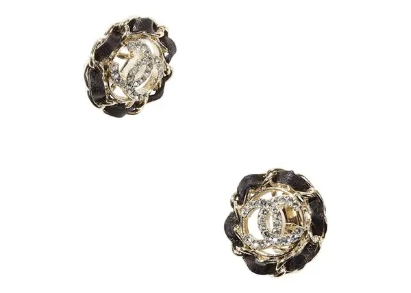 Chanel Metal Earrings - Gold/black