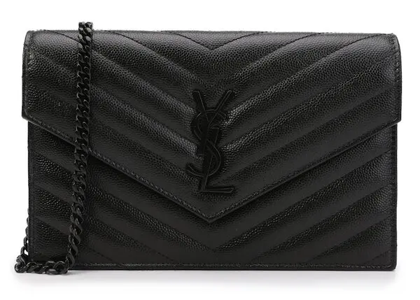 Saint Laurent Chain Wallet Monogram - Black
