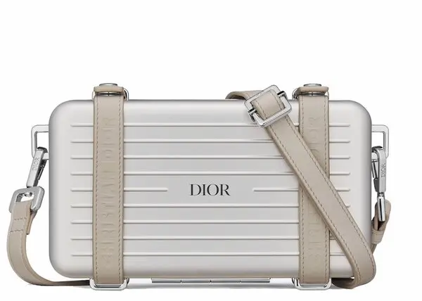 Dior X Rimowa Personal Clutch With Strap - Silver/beige