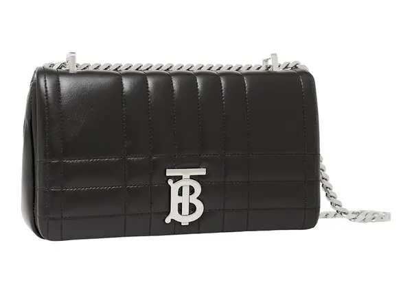 Burberry Small Quilted Leather Lola Bag - Black/silver/tone