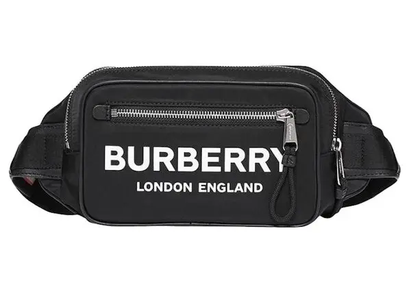 Burberry Logo Print Nylon Bum Bag - Black