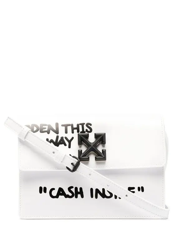 Off-White Cash Inside" Jitney Bag - White/black