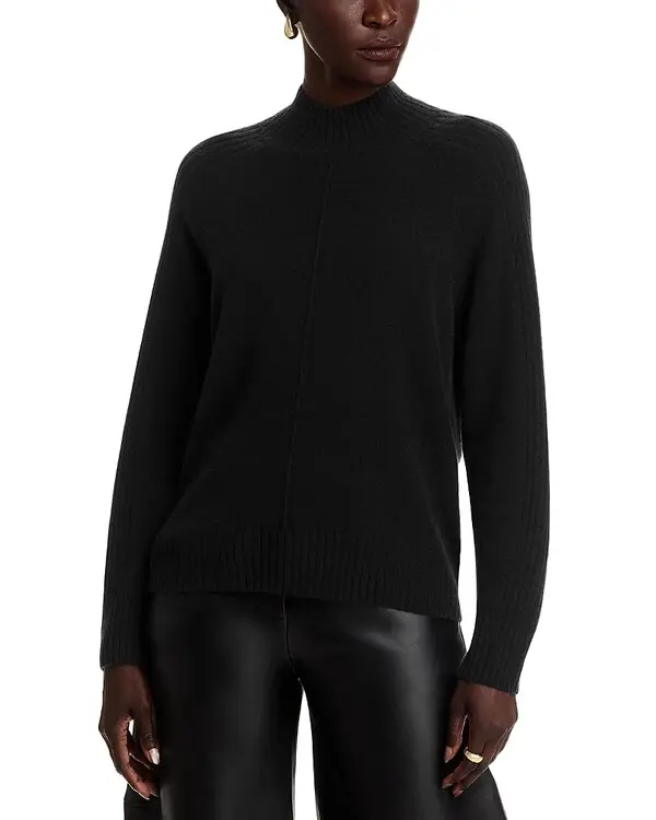 Bloomingdale'S Cashmere Mock Neck Sweater - Black