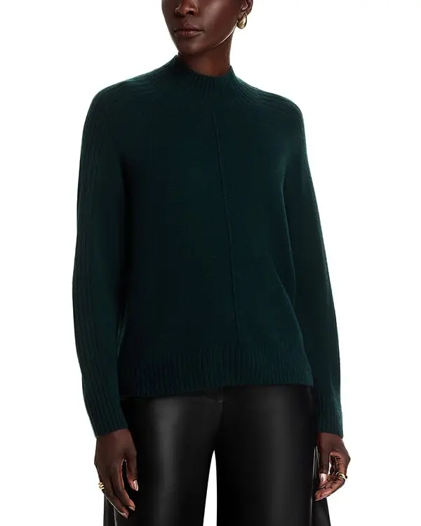 Bloomingdale'S Cashmere Mock Neck Sweater - Dark Green