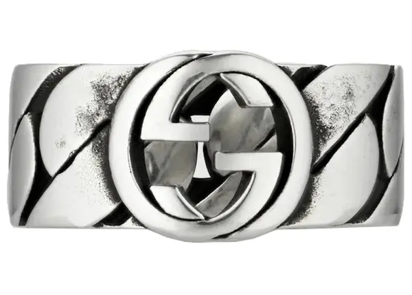 Gucci Ring With Interlocking G - Silver Metal
