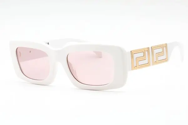 Versace Rectangle Full Rim Sunglasses - White/pink (ve4444u/314