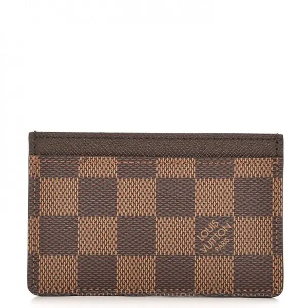 LOUIS VUITTON Card Holder Damier Ebene - Brown