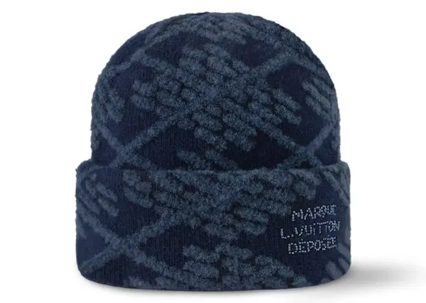 LOUIS VUITTON Crush Damier Argyle Beanie - Bleu Denim