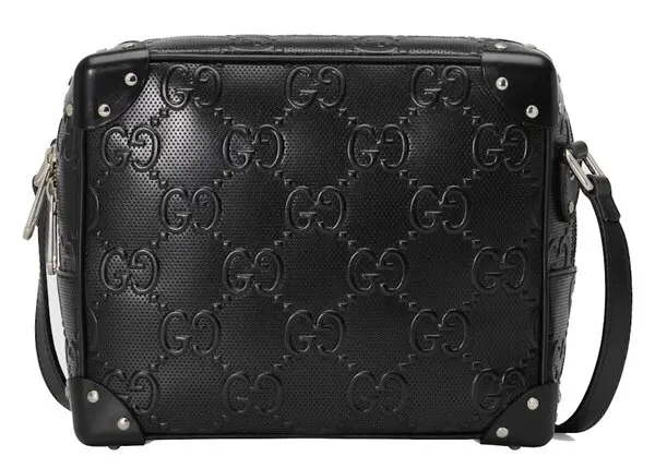 Gucci Gg Embossed Shoulder Bag - Black