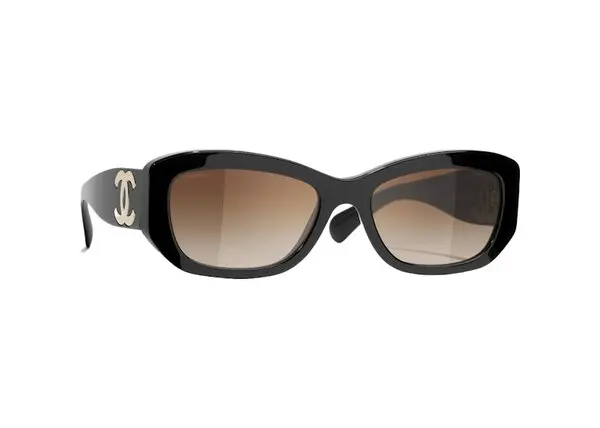 Chanel Rectangle Full Rim Sunglasses - Black (5493 C622/s5)