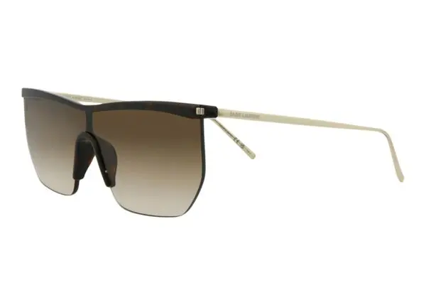 Saint Laurent Shield Sunglasses - Havana/gold/brown (sl519mask