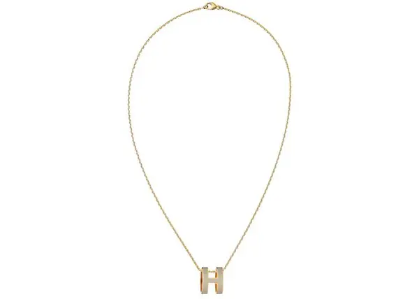 Hermès Mini Pop H Pendant Goldtone - Marron Glace