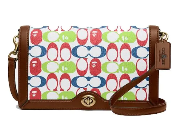 COACH X Bape Riley Crossbody Signature Canvas With Ape Head