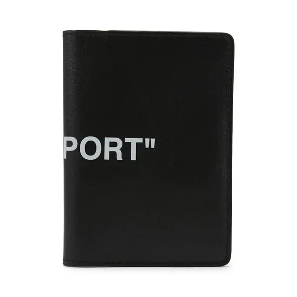 Off-White Quote Passport Wallet - Black White