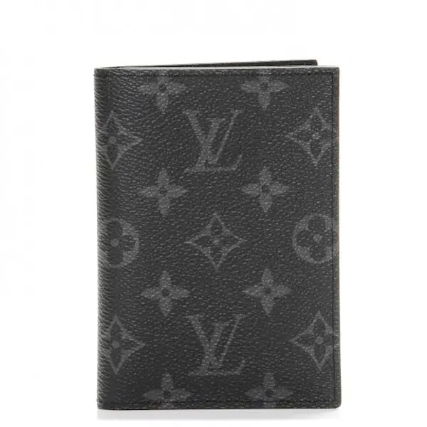 LOUIS VUITTON Passport Cover Monogram Eclipse - Black/grey
