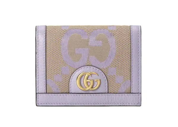Gucci Ophidia Jumbo Gg Card Case - Beige/lilac