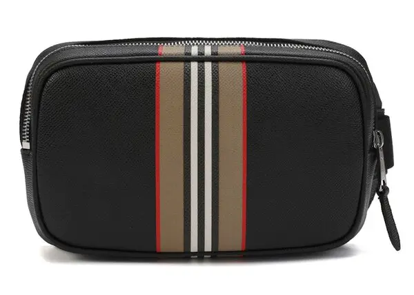 Burberry Icon Stripe Print Leather Bum Bag